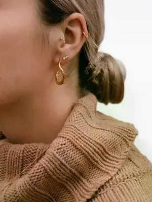 DINNY HALL 18k Vermeil Twisted Hoop Earrings