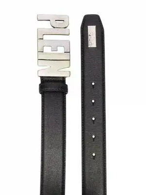 Philipp Plein Logo Plaque Leather Belt