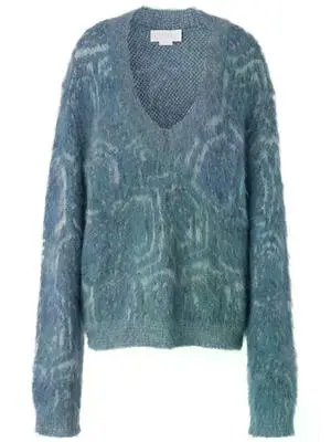 GENNY Animal-pattern Mohair-blend Pullover