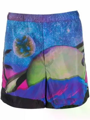 Valentino Garavani Graphic-print Swim Shorts - Blue