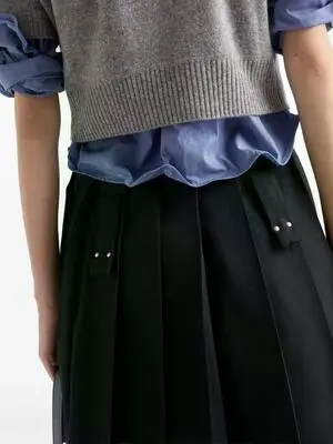 Prada Pleated Gabardine Mini Skirt