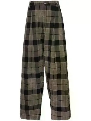 ZIGGY CHEN Checked Straight-leg Trousers