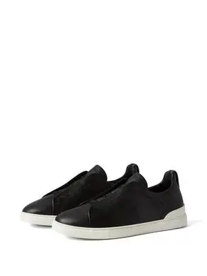 Zegna Triple Stitch Secondskin Sneakers - Black