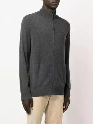 Polo Ralph Lauren Embroidered-logo Zip-up Cardigan - Grey