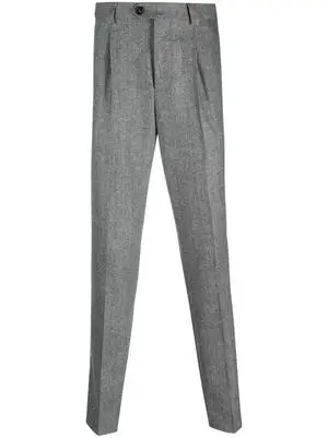 Brunello Cucinelli Pressed-crease Virgin Wool Trousers - Grey