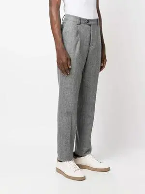 Brunello Cucinelli Pressed-crease Virgin Wool Trousers - Grey