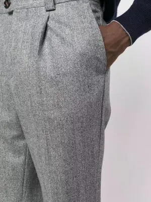 Brunello Cucinelli Pressed-crease Virgin Wool Trousers - Grey