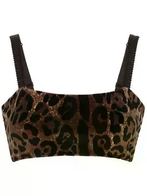 Dolce & Gabbana Leopard-print Sleeveless Crop Top