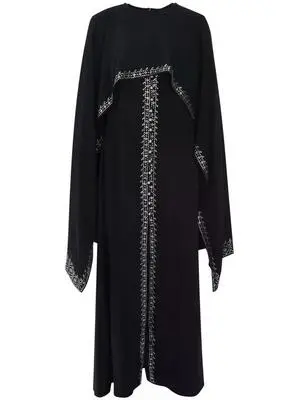 Rabanne Embroidered Long Dress With Detachable Cape