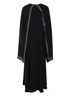 Rabanne Embroidered Long Dress With Detachable Cape