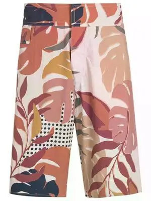 AMIR SLAMA Leaf-print Swim Shorts