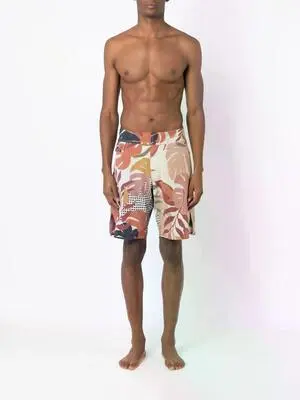 AMIR SLAMA Leaf-print Swim Shorts