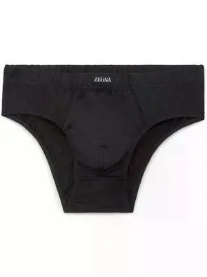 Zegna Logo-waistband Briefs - Black