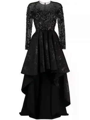 SAIID KOBEISY Brocade Beaded Dress