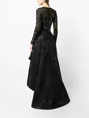 SAIID KOBEISY Brocade Beaded Dress