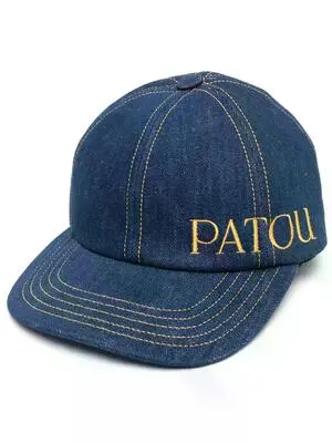 PATOU Logo-embroidered Denim Cap