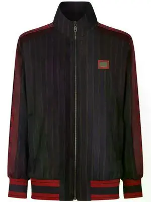 Dolce & Gabbana Pinstripe Logo-tape Track Jacket