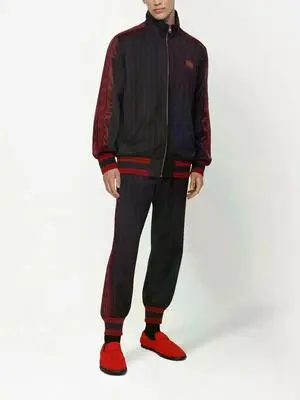 Dolce & Gabbana Pinstripe Logo-tape Track Jacket