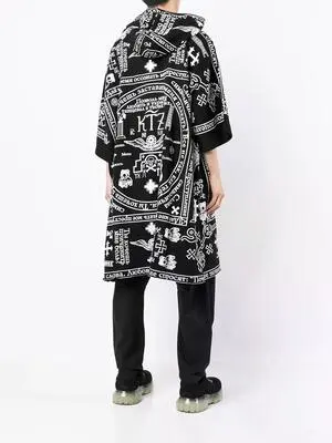 KTZ Hooded Kaftan With All-over Graphic Print