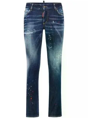Dsquared2 Straight-leg Jeans With Paint Splatter And Whiskering