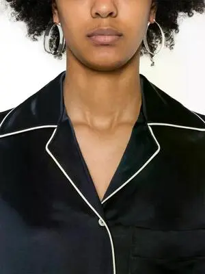 Palm Angels Piped-trim Satin Shirt - Blue