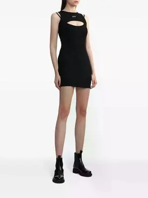 Off-White Logo-print Cut-out Minidress