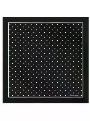 Dolce & Gabbana Polka-dot Silk Scarf - Black
