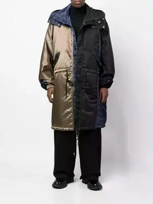 FENG CHEN WANG Oversized Colour-block Hooded Coat