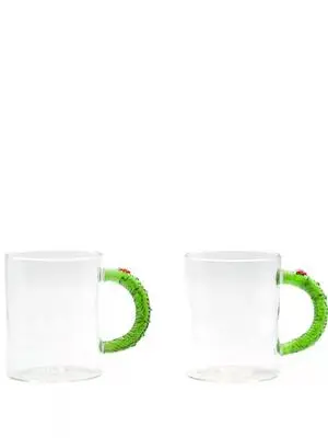 CU I SEEYOU Christmas Garland-handle Glass Mug - White