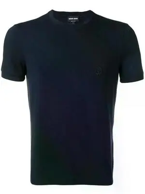 Giorgio Armani Embroidered Logo T-shirt - Blue