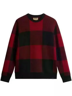 Woolrich Check-pattern Virgin Wool Sweater - Red