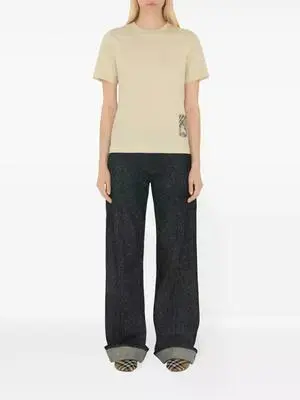 Burberry Check-patch Cotton T-shirt - Neutrals