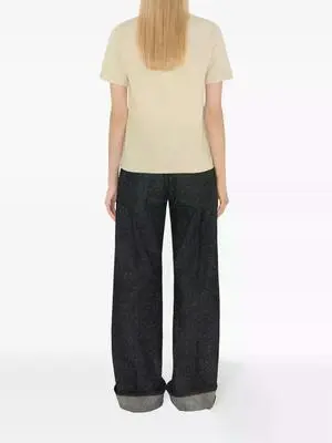 Burberry Check-patch Cotton T-shirt - Neutrals