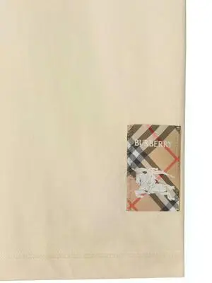Burberry Check-patch Cotton T-shirt - Neutrals