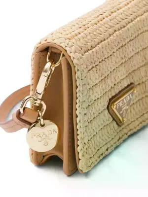 Prada Triangle-logo Raffia Cardholder