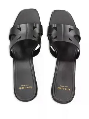 Kate Spade New York Double K Block Heel Sandals - Black