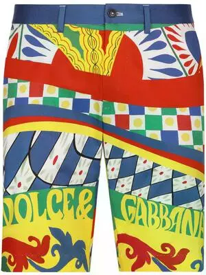 Dolce & Gabbana Carretto-print Stretch-cotton Shorts