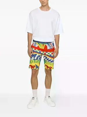 Dolce & Gabbana Carretto-print Stretch-cotton Shorts