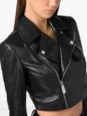 Philipp Plein Flame Racing Leather Jacket