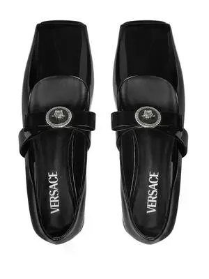 Versace Medusa-head Leather Ballerina Shoes