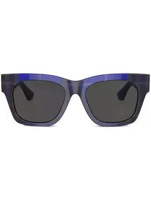Burberry Check Wayfarer-frame Sunglasses - Blue