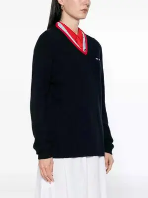 Miu Miu Cashmere Blend V-neck Sweater