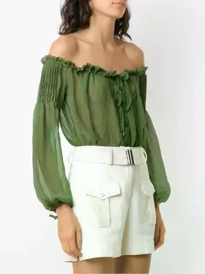 AMIR SLAMA Ruched Off-shoulder Body