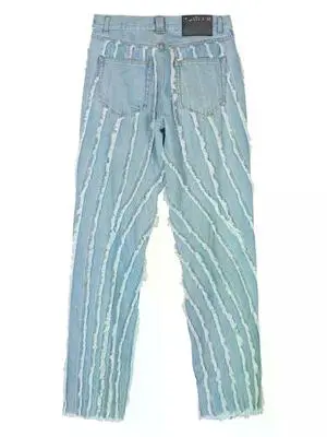 MUGLER Frayed Panelled Jeans