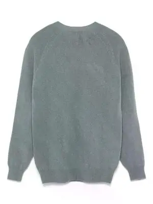Sunspel Lambswool Crew Neck Sweater - Green