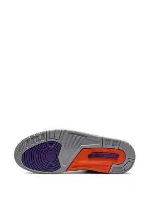 JORDAN Air 3 Retro Court Purple Leather Sneakers - Black