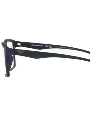 Emporio Armani Square-frame Clip-on Sunglasses - Black