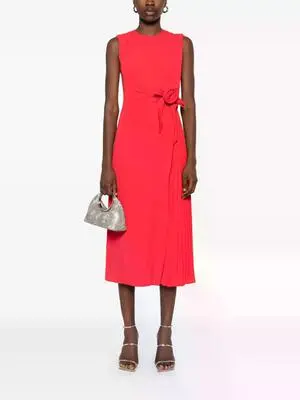 NISSA Floral-appliqué Midi Dress