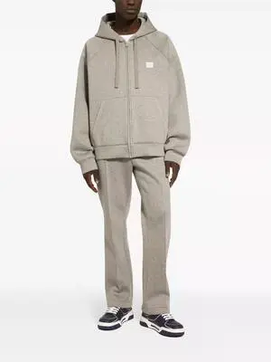 Dolce & Gabbana Logo-appliqué Zip-up Hoodie - Grey