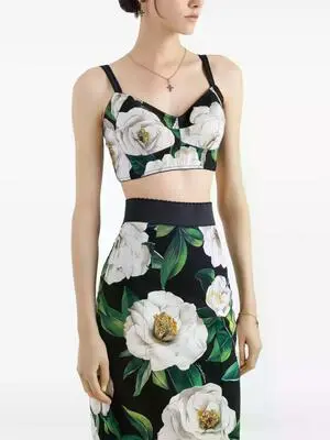 Dolce & Gabbana Printed Bustier Top - Black